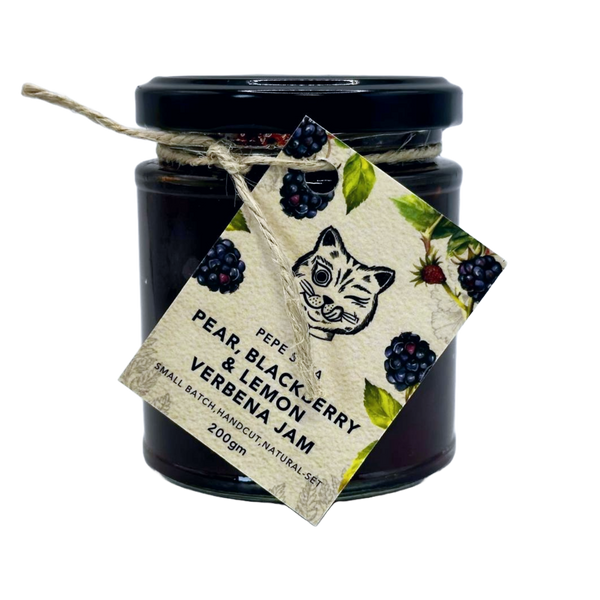 Blackberry pear & lemon verbena jam 200gm – Pepe Saya Buttery